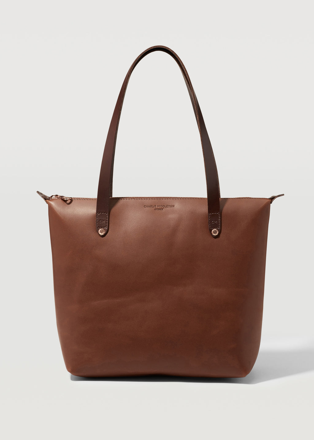 Cognac Mini Bespoke Zip Tote – Charlie Middleton