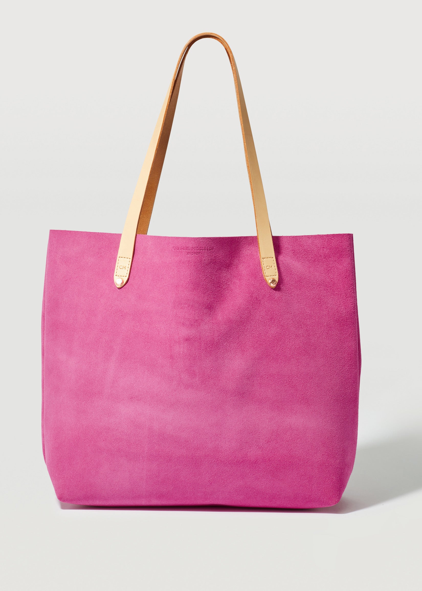 Fuchsia Suede Bespoke tote – Charlie Middleton